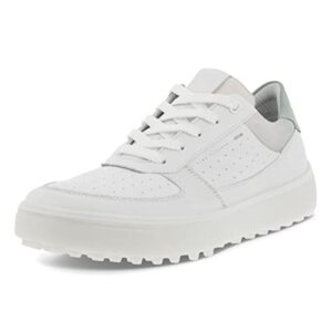 ecco women's tray hydromax waterproof golf shoe, white/white/ice flower/delicacy, 8-8.5