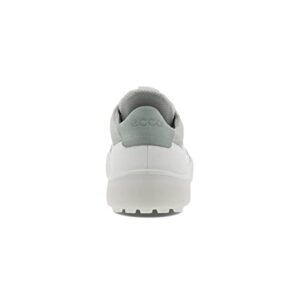 ECCO Women's Tray Hydromax Waterproof Golf Shoe, White/White/ICE Flower/Delicacy, 8-8.5