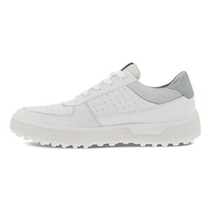 ECCO Women's Tray Hydromax Waterproof Golf Shoe, White/White/ICE Flower/Delicacy, 8-8.5