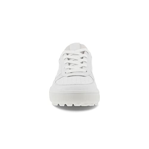 ECCO Women's Tray Hydromax Waterproof Golf Shoe, White/White/ICE Flower/Delicacy, 8-8.5