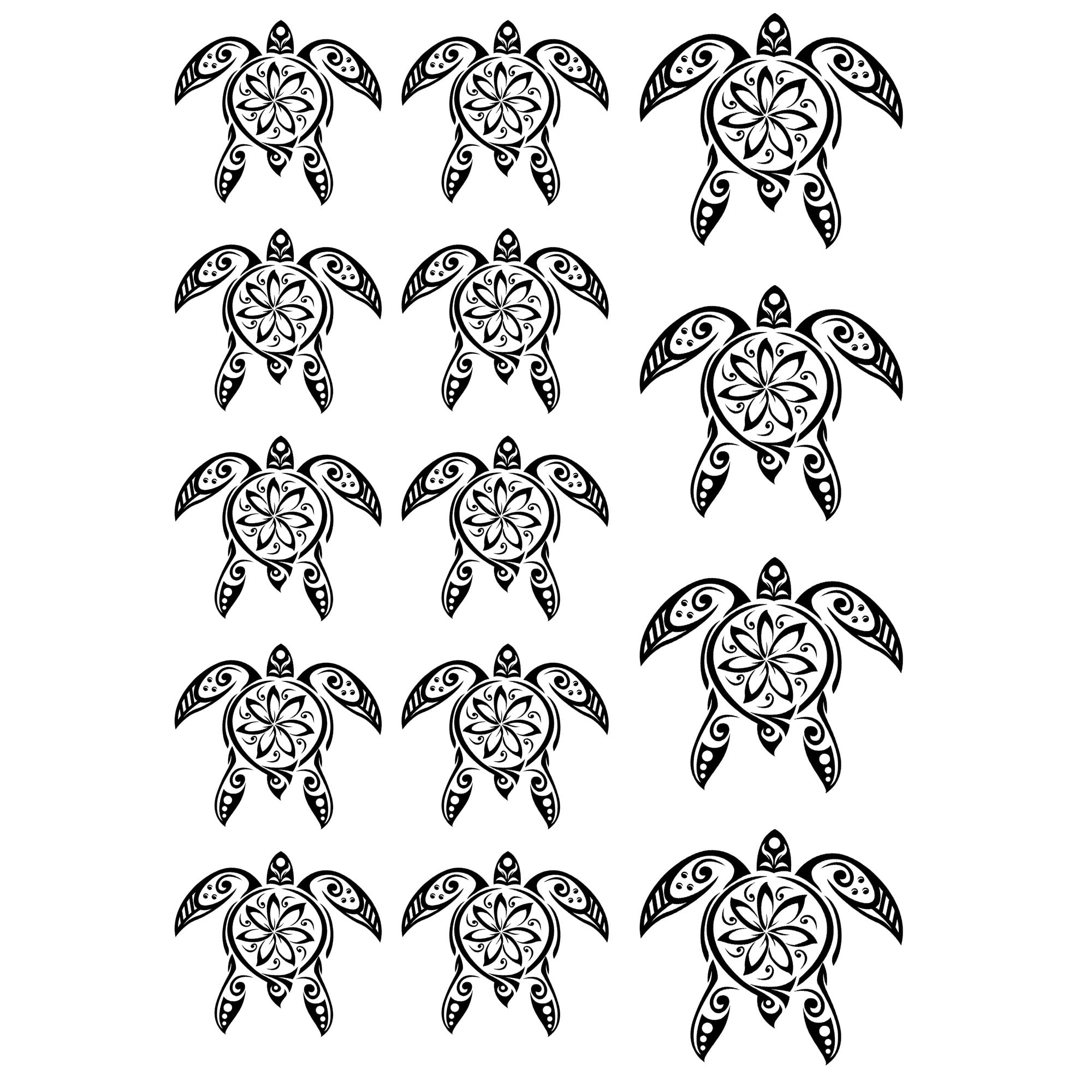 Tatodays Temporary tattoo turtles black maori tribal body art sticker transfer for arms shoulder Aztec Polynesian Samoan Hawaiian for adult men and women