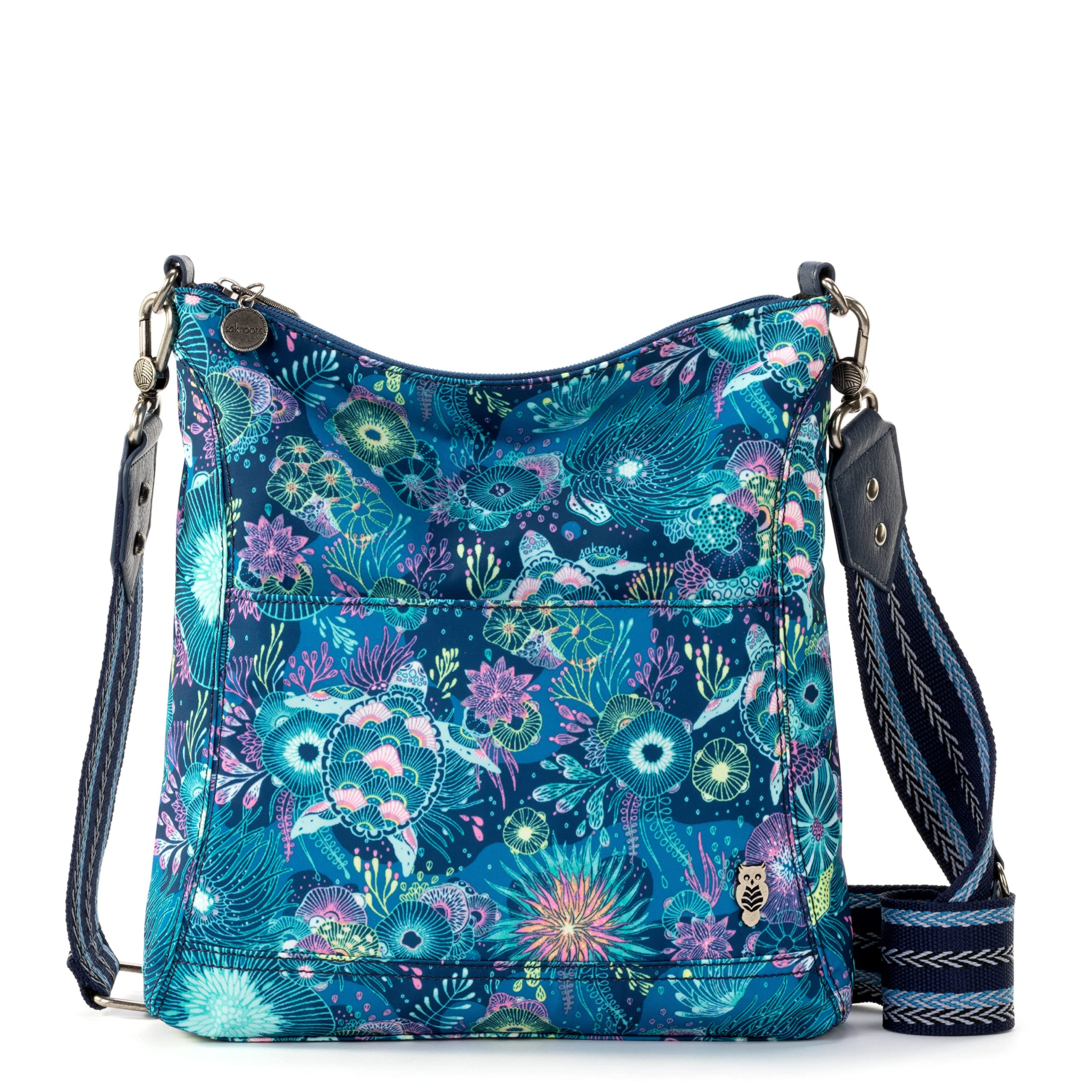 The Sak Lucia Crossbody in Eco Twill, Convertible Purse with Adjustable Strap, Royal Blue Seascape