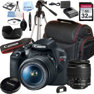 camera bundle -canon eos rebel t7 dslr camera w/ef-s 18-55mm f/3.5-5.6 zoom is ii lens + 32gb memory + case + tripod