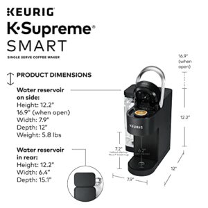 Keurig K-Supreme SMART Coffee Maker, MultiStream Technology, Brews 6-12oz Cup Sizes, Black