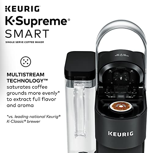 Keurig K-Supreme SMART Coffee Maker, MultiStream Technology, Brews 6-12oz Cup Sizes, Black