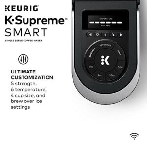 Keurig K-Supreme SMART Coffee Maker, MultiStream Technology, Brews 6-12oz Cup Sizes, Black