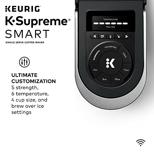 Keurig K-Supreme SMART Coffee Maker, MultiStream Technology, Brews 6-12oz Cup Sizes, Black