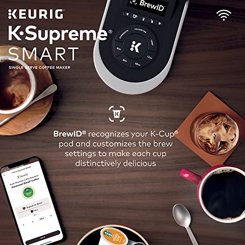 Keurig K-Supreme SMART Coffee Maker, MultiStream Technology, Brews 6-12oz Cup Sizes, Black