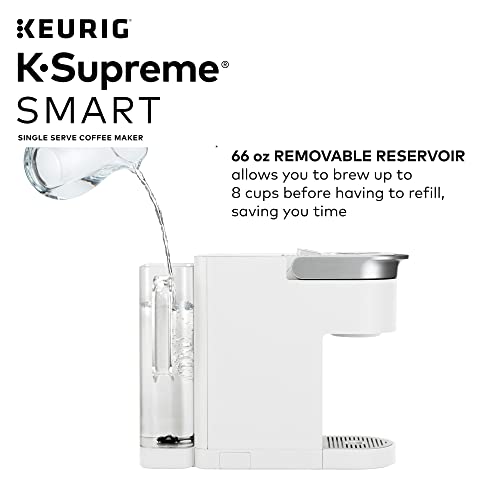 Keurig K-Supreme SMART Coffee Maker, MultiStream Technology, Brews 6-12oz Cup Sizes, White