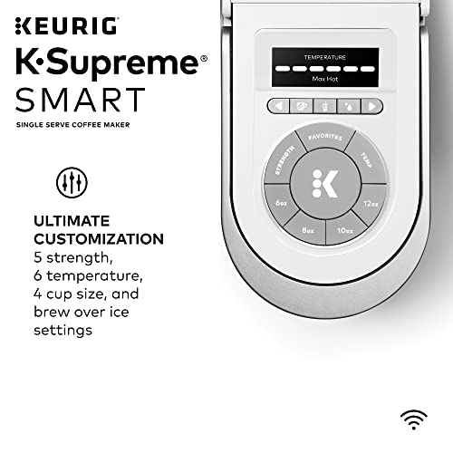 Keurig K-Supreme SMART Coffee Maker, MultiStream Technology, Brews 6-12oz Cup Sizes, White