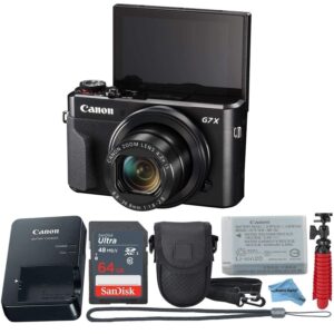 canon powershot g7x mark ii point & shoot digital camera + accessory bundle + inspire digital cloth… (renewed)