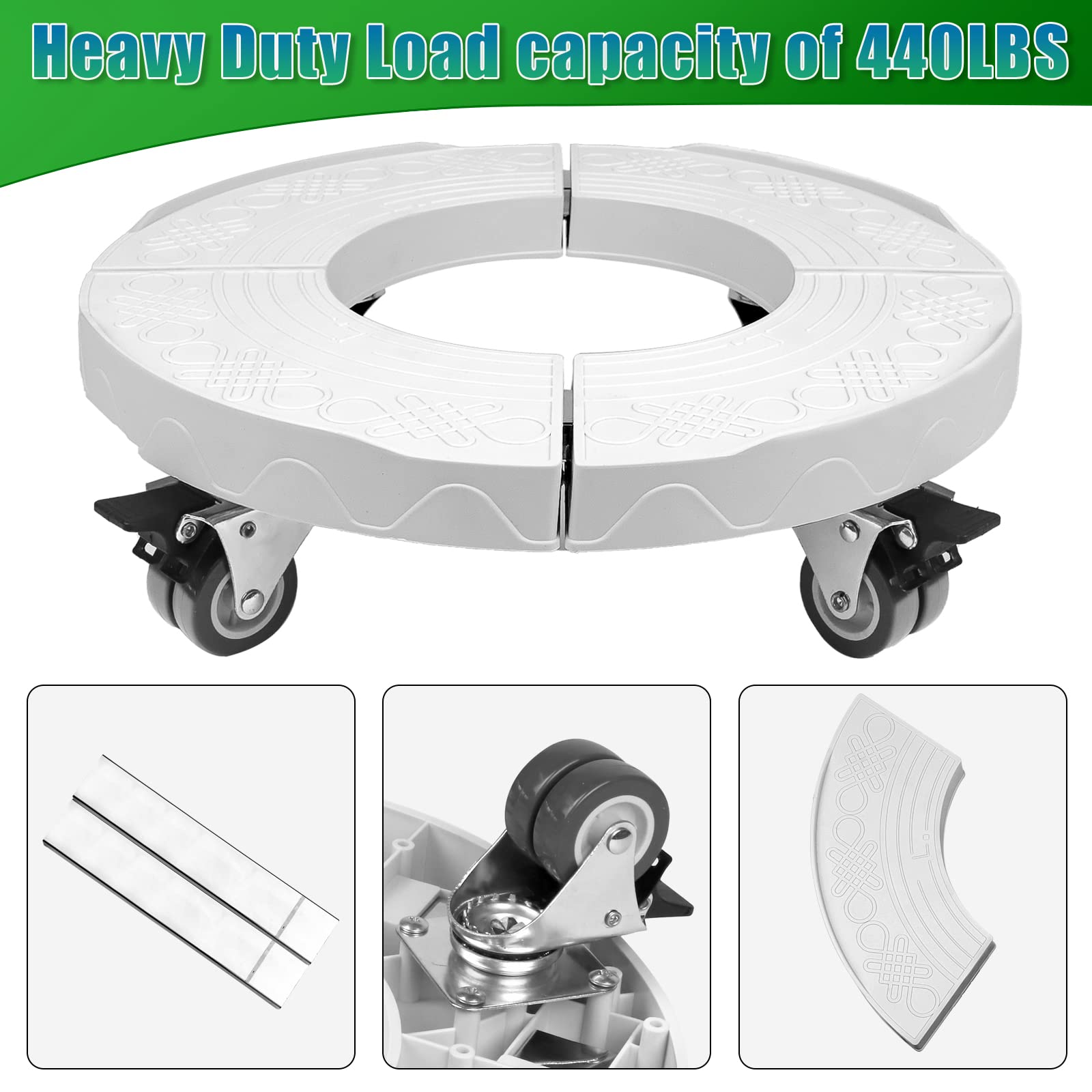 E-SDS Heavy Duty Plant Caddy with Wheels Capacity, 15"-21" Adjustable Rolling Plant Stand with Wheels Planter Dolly Lockable for Indoor Outdoor Large Garden Flower Pot Mover, Plant Stroller