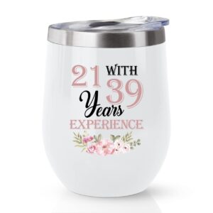 jevuta 60th birthday gifts for women, 60th birthday decorations, 60th birthday wine tumbler, 60th birthday gift ideas, birthday gift for turning 60, 1963 gifts for women, mom, wife (12oz)