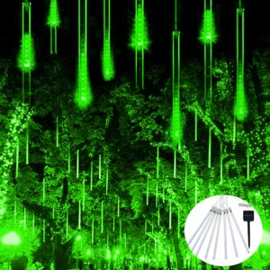 JMEXSUSS 2 Pack Solar Fairy Lights/Solar Meteor Shower Rain Lights Green