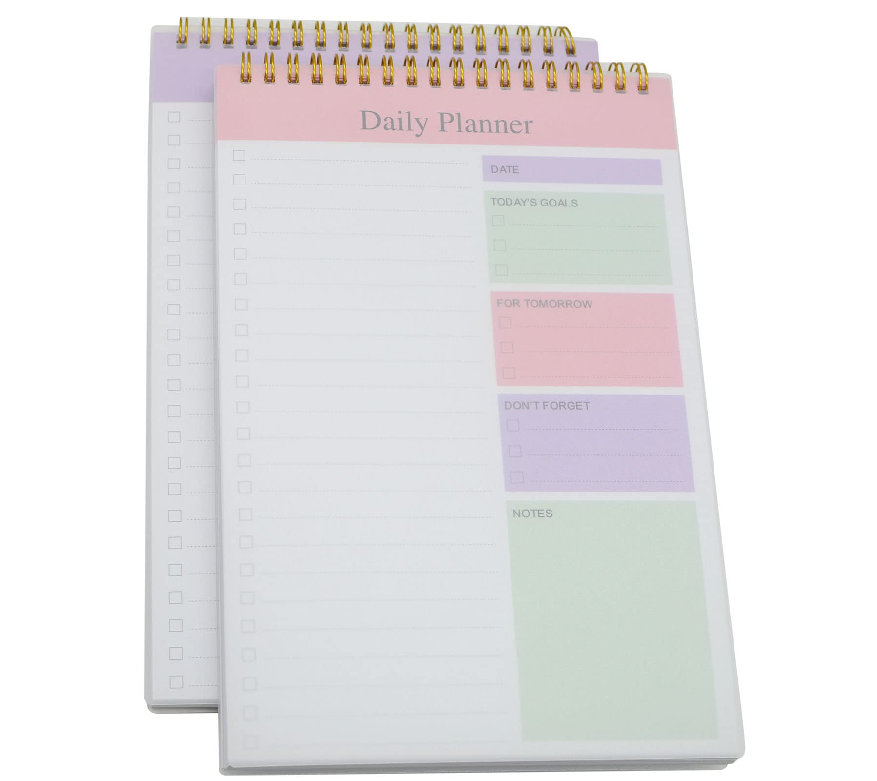 Undated to Do List Notepad Notebook Daily Planner 80 Sheets 6.5'' x 9.8'' Checklist Productivity Organizer for Work Academic Planner (Purple Pink)