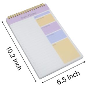 Undated to Do List Notepad Notebook Daily Planner 80 Sheets 6.5'' x 9.8'' Checklist Productivity Organizer for Work Academic Planner (Purple Pink)