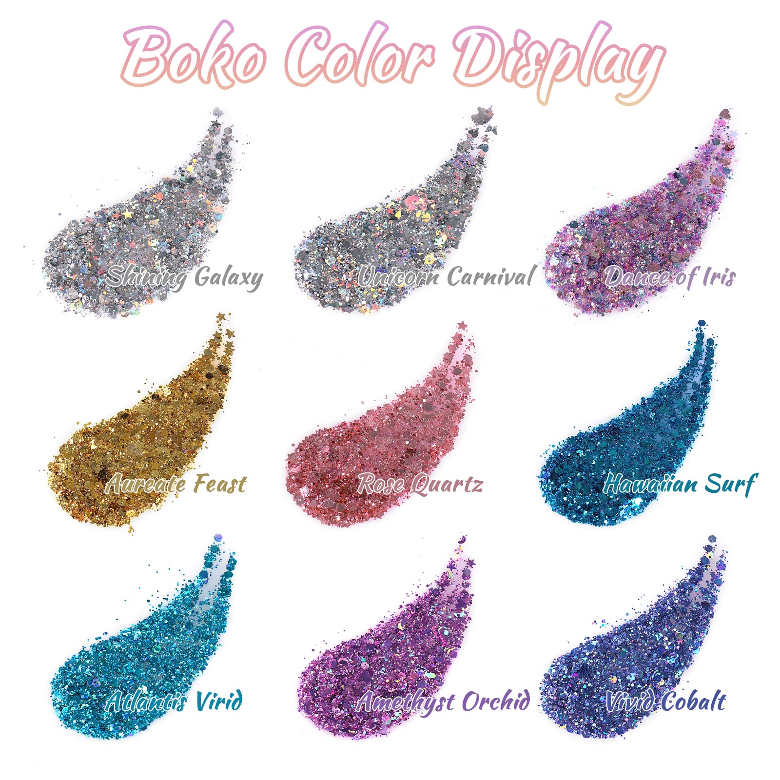 Boko 1.76oz Body Glitter Gel, Holographic Purple Liquid Chunky Glitter Lotion Mermaid Sequins for Face Hair and Body Makeup, Festival Clothing, Rave Accessories and Costume - Amethyst Orchid