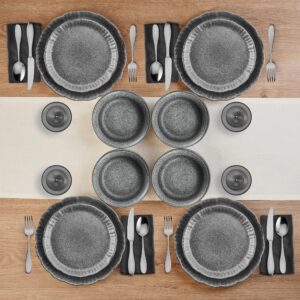 Pfaltzgraff Noah 12 Piece Dinnerware Set, Service For 4, Gray