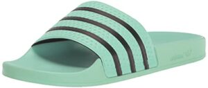 adidas originals men's adilette slide sandal, pulse mint/black/pulse mint, 12