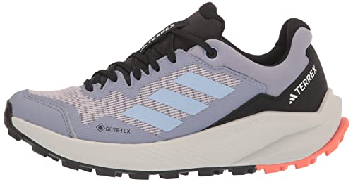 adidas Women's Terrex Trailrider GTX Trail Running Shoe, Silver Violet/Blue Dawn/Coral Fusion, 8