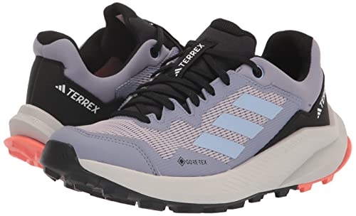 adidas Women's Terrex Trailrider GTX Trail Running Shoe, Silver Violet/Blue Dawn/Coral Fusion, 8