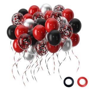 balloons- 50 pack balloon garland kit,12inch black balloons & red balloons,with red and black balloons confetti balloons,for birthday balloons party balloons globos para decoracion de fiestas