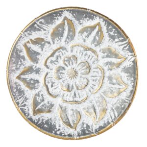 foreside home & garden flora metal decorative tray