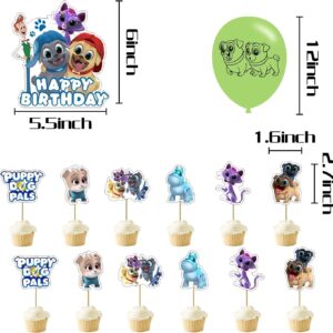 Puppy Dog Birthday Party Decorations for Puppy Dog Pals Including Banners Latex Balloons Aluminum Foil Balloons for Birthday Party Decorations for Children and Adults