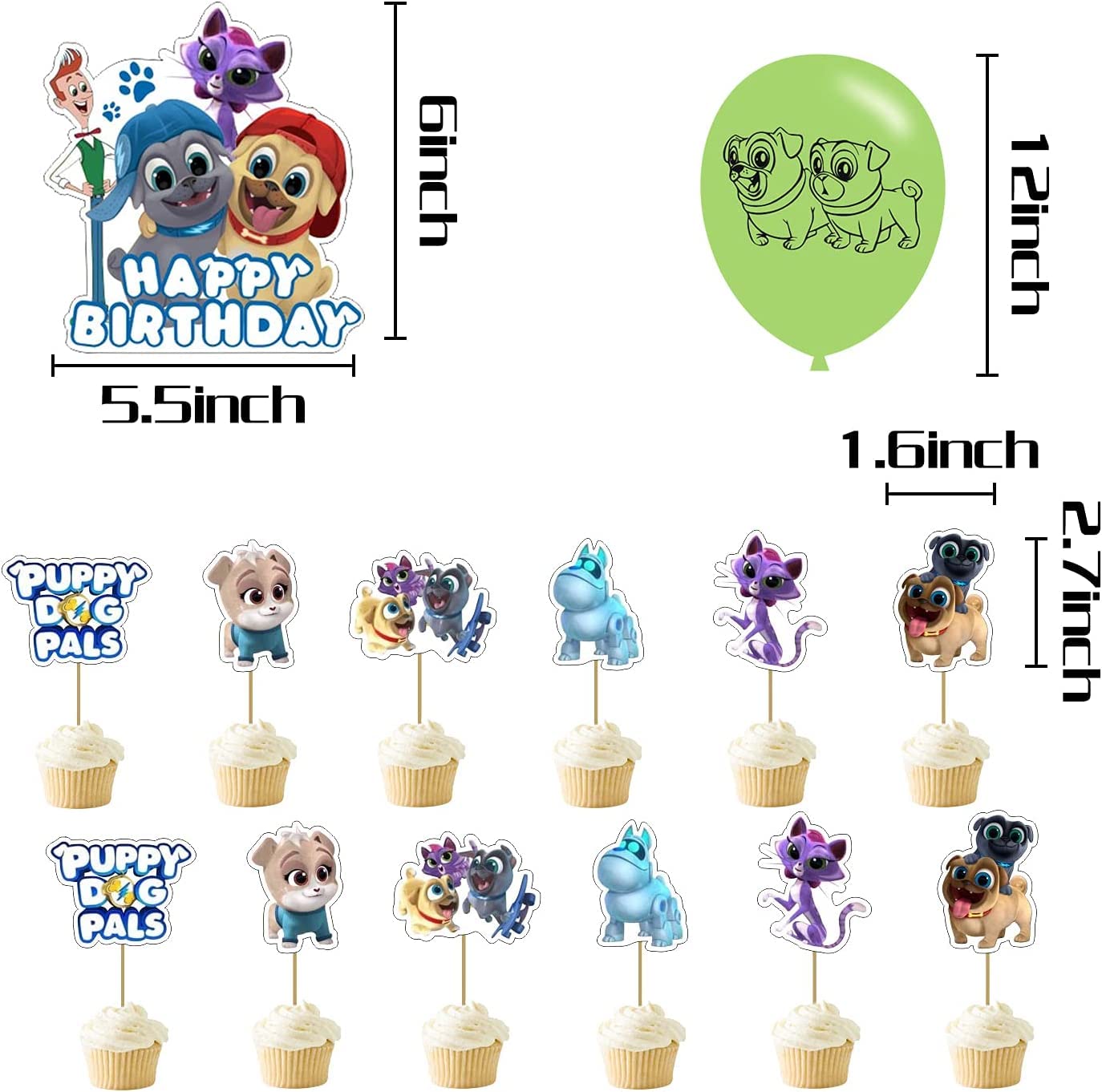 Puppy Dog Birthday Party Decorations for Puppy Dog Pals Including Banners Latex Balloons Aluminum Foil Balloons for Birthday Party Decorations for Children and Adults