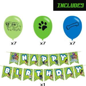 Puppy Dog Birthday Party Decorations for Puppy Dog Pals Including Banners Latex Balloons Aluminum Foil Balloons for Birthday Party Decorations for Children and Adults