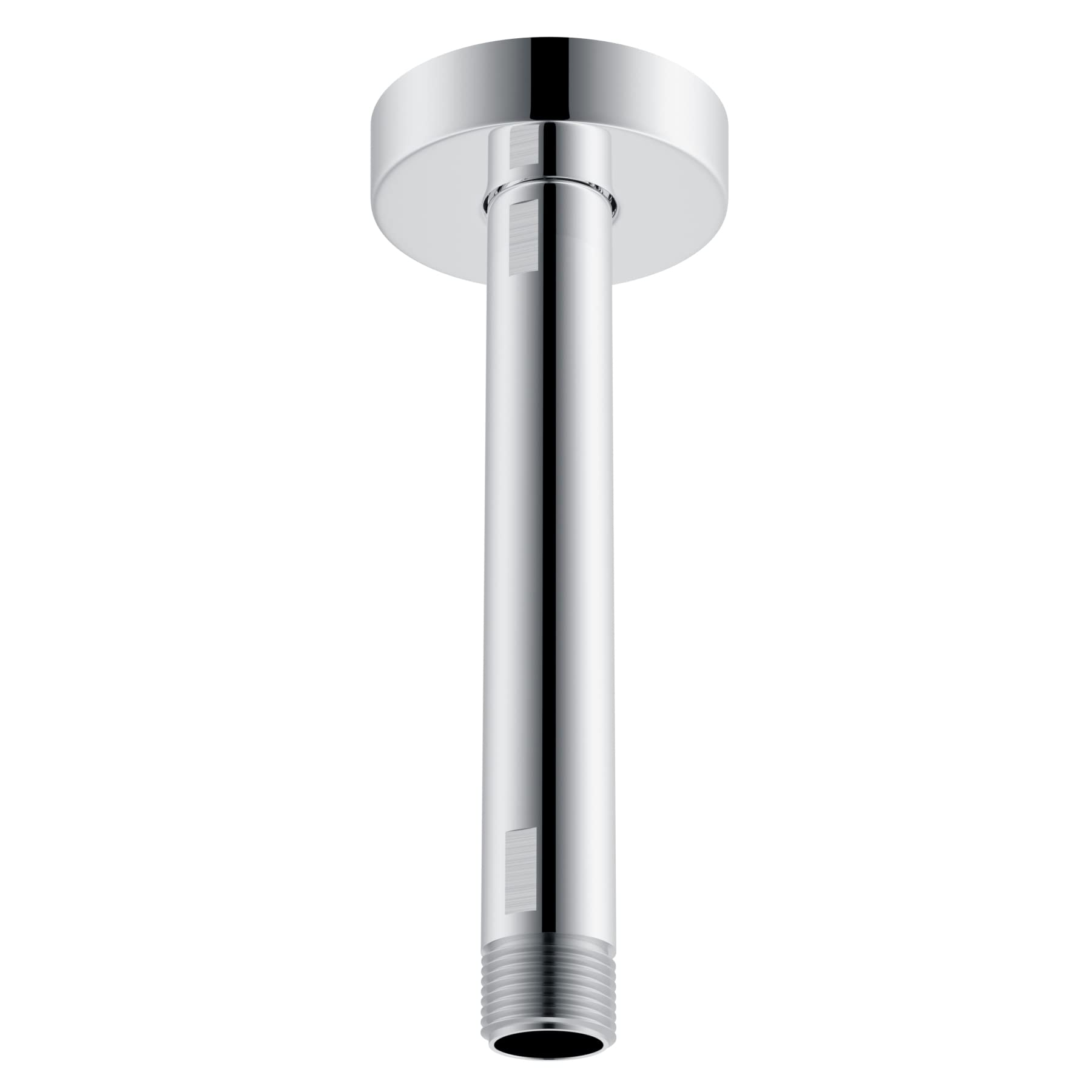 Hibbent All Metal Ceiling Mounted Shower Arm, 6 Inch Shower Head Extension Arm with Flange, Stainless Steel Straight Shower Arm For Fixed High Pressure Rain Shower Head, Shower Head Extender, Chrome