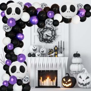 halloween balloon garland arch kit purple black balloon nightmare balloon with skull balloons for nightmare before christmas halloween birthday baby shower decorations