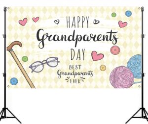 nepnuser happy grandparents day photo booth backdrop school event retirement love grandparents party decorations grandpa grandma holiday photo wall decor (5.9×3.6ft)