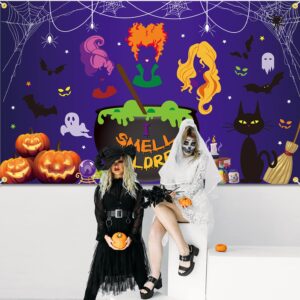 JKQ Halloween I Smell Children Backdrop Banner 73 x 43 Inch Large Size Halloween Drink Up Witches Background Banner with Pumpkin Bat Spider Signs Halloween Baby Shower Birthday Party Decorations