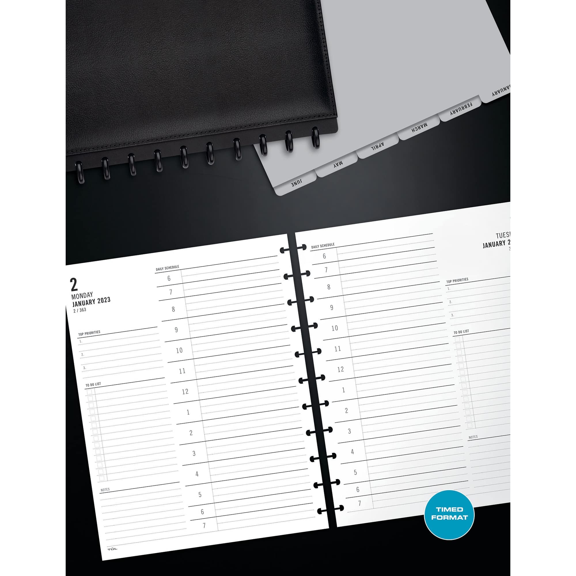 TUL® Discbound Daily Refill Pages, Hourly Appointment Times, Letter Size, January to December 2023