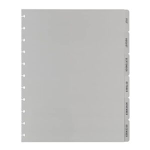 TUL® Discbound Monthly Planner Refill with 12 Tab Dividers, Letter Size, Gray, January to December 2023