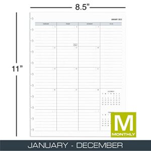 TUL® Discbound Monthly Planner Refill with 12 Tab Dividers, Letter Size, Gray, January to December 2023