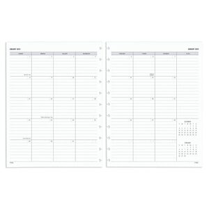 TUL® Discbound Monthly Planner Refill with 12 Tab Dividers, Letter Size, Gray, January to December 2023