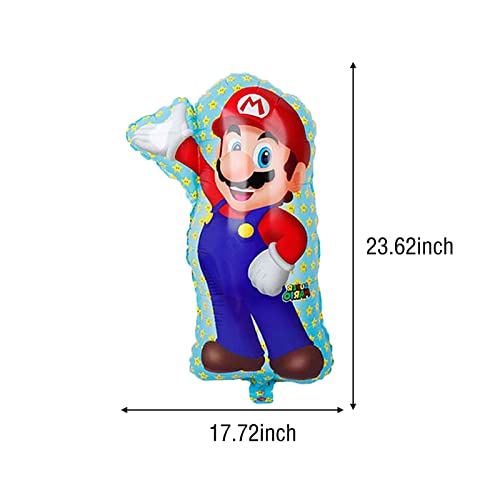 Mario Brothers Foil Balloons Mario Birthday Party Supplies 3rd Mario Party Decorations for Kids Birthday (Mario 3rd Birthday)