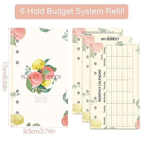 2023-2024 Weekly & Monthly Planner,A6 Budget System Refill for Budget Binder Cover,6 Hole Budget Planner Money Envelopes Organizer for Wallet,Binder Money Organizer for Cash(A)