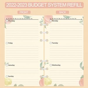 2023-2024 Weekly & Monthly Planner,A6 Budget System Refill for Budget Binder Cover,6 Hole Budget Planner Money Envelopes Organizer for Wallet,Binder Money Organizer for Cash(A)