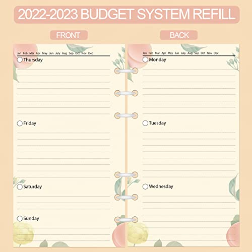 2023-2024 Weekly & Monthly Planner,A6 Budget System Refill for Budget Binder Cover,6 Hole Budget Planner Money Envelopes Organizer for Wallet,Binder Money Organizer for Cash(A)