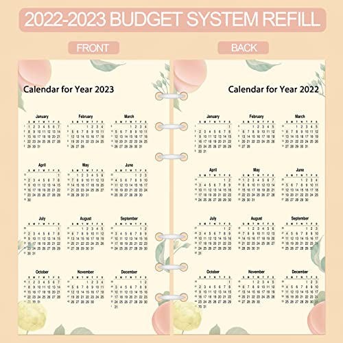 2023-2024 Weekly & Monthly Planner,A6 Budget System Refill for Budget Binder Cover,6 Hole Budget Planner Money Envelopes Organizer for Wallet,Binder Money Organizer for Cash(A)