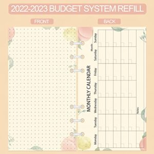 2023-2024 Weekly & Monthly Planner,A6 Budget System Refill for Budget Binder Cover,6 Hole Budget Planner Money Envelopes Organizer for Wallet,Binder Money Organizer for Cash(A)