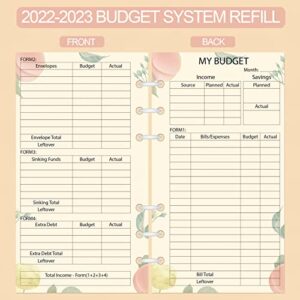 2023-2024 Weekly & Monthly Planner,A6 Budget System Refill for Budget Binder Cover,6 Hole Budget Planner Money Envelopes Organizer for Wallet,Binder Money Organizer for Cash(A)