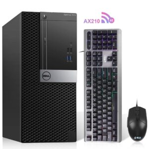 dell pc tower computer optiplex 7040 desktop, i7 6700 3.40ghz,32gb ddr4 ram 512gb m.2 nvme m.2 ssd, 1tb hdd, built-in wifi 6e ax210,bluetooth 5.2 windows 10 pro,3 monitor support (renewed)