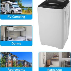 Nictemaw Portable Washing Machine, 17.8Lbs Capacity Full-Automatic Washer and Spin-Dryer Combo, Laundry Washer with 10 Programs 8 Water Level Selections with Drain Pump for Apartment/Dorm/RVs/Home