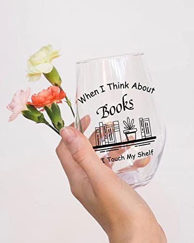 comfit Gifts for Book Lovers - Funny Book Club Stemless Wine Glass Gifts for Reader Lovers, Librarian,Teacher, Nerd Gift Idea,Inspirational Birthday Gifts for Book Lover Friend