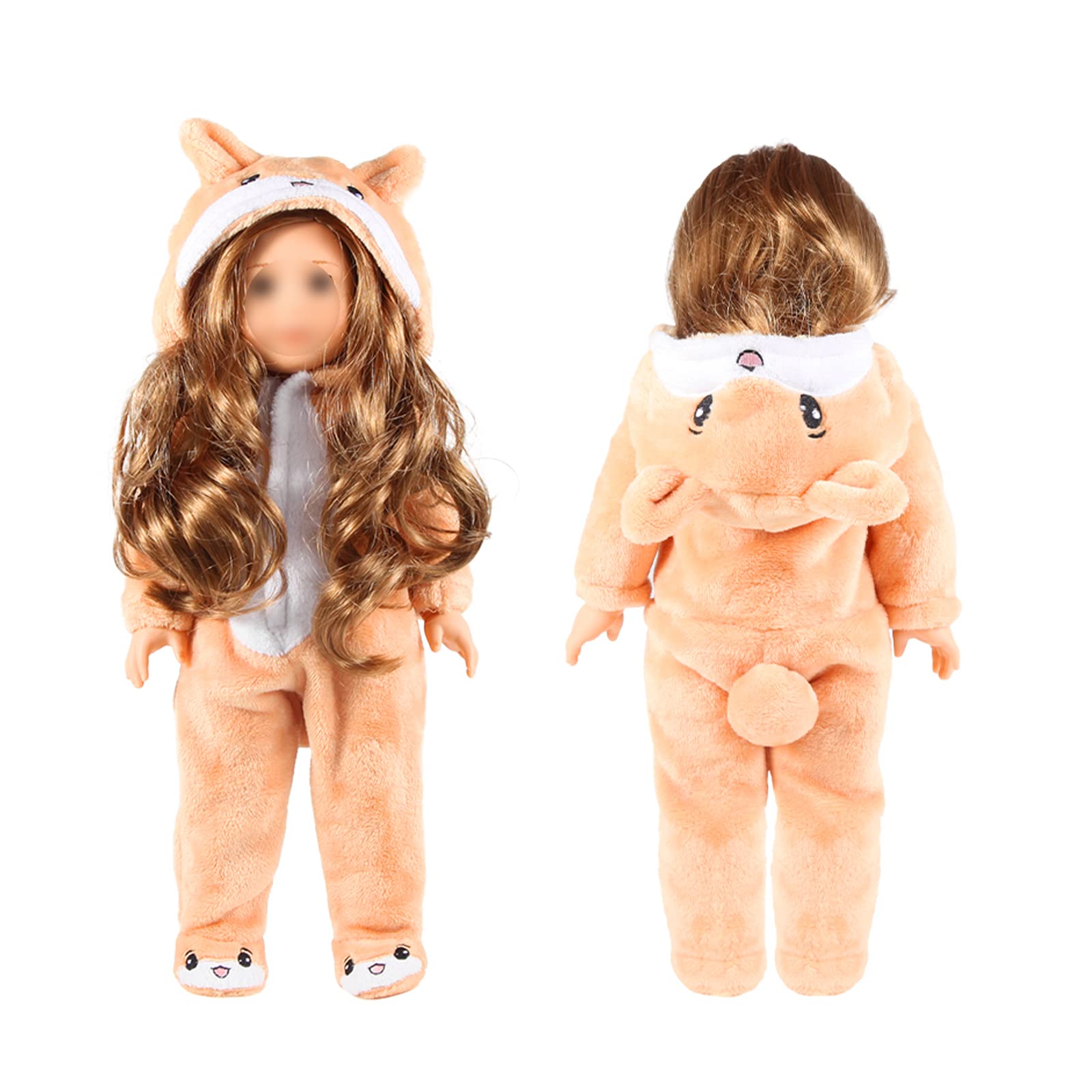 Ywkis 18 Inch Doll Clothes -Onesie Pajamas Fit 18 inch Girl Doll and More (Bear)