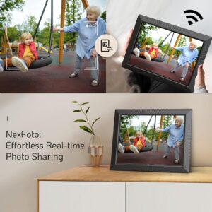 NexFoto 16.2 Inch Extra Large Digital Picture Frame 32GB with Remote Control, WiFi Digital Photo Frame with IPS Touch Screen,Easy to Share Photos via App, Wall-Mountable, Gift for Mother